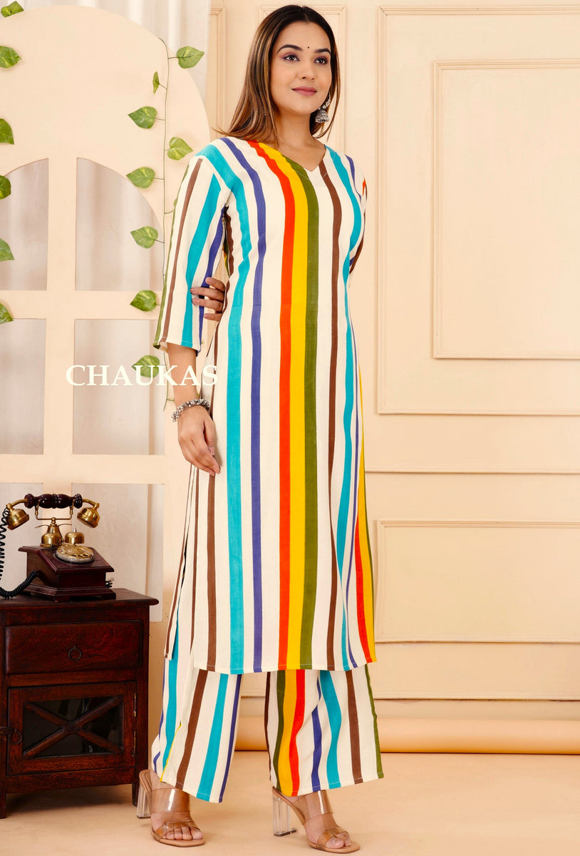 Designer Multi Color Coord Set – FashionKart